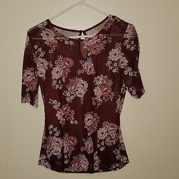 No Boundaries | Shirts & Tops | No Boundaries Top Burgundy With Pink ...
